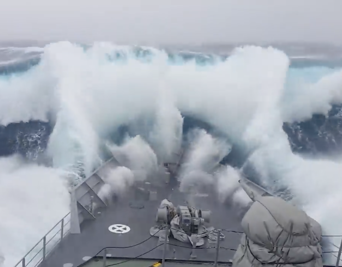 Giant Waves Slam War Ship—What Happens Next Is Unreal! (3 of 3)